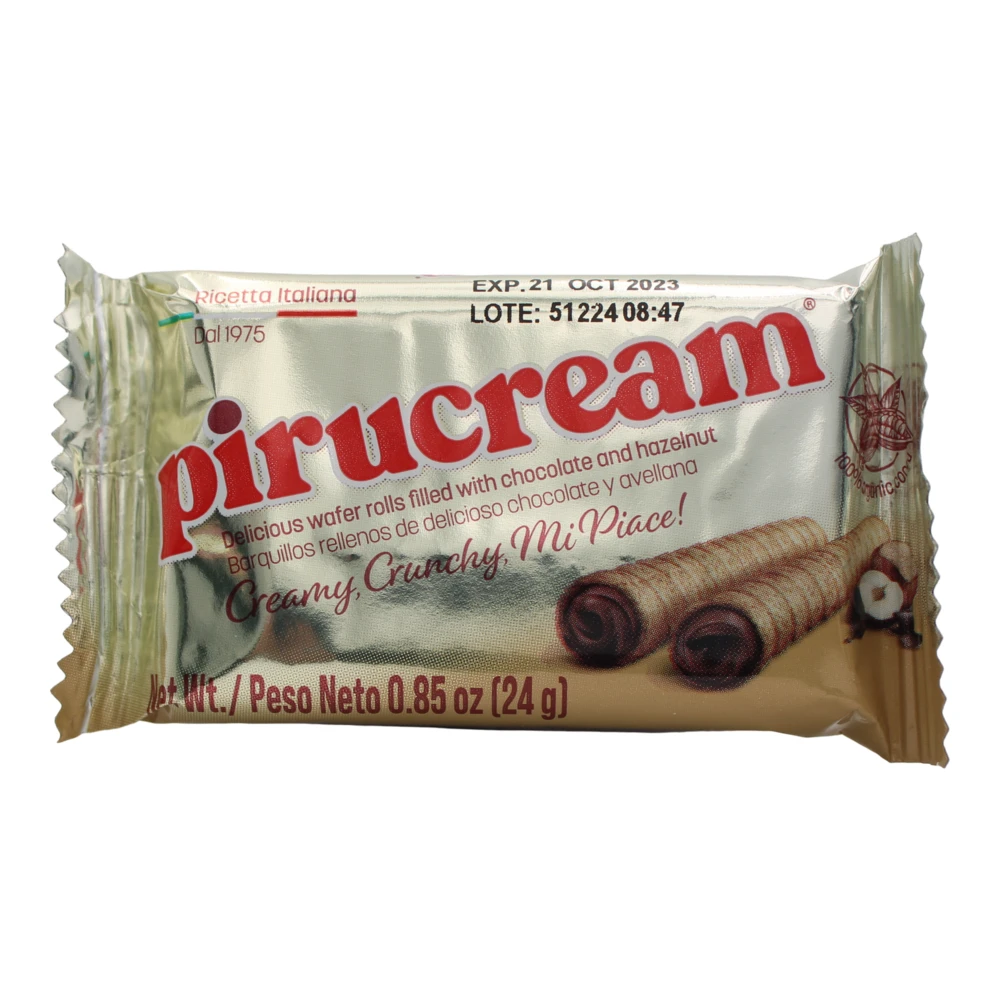 PIRUCREAM BARQUILLAS RELLENAS DE CHOCOLATE Y AVELLANAS 0.85 oz/ 24g ...
